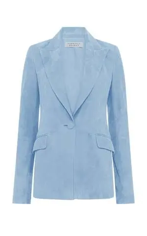 Gabriela Hearst Leiva Suede Blazer - Light Blue