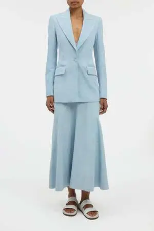 Gabriela Hearst Leiva Suede Blazer - Light Blue