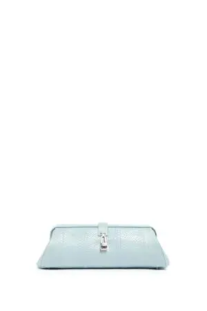 Gabriela Hearst Paola Clutch In Snakeskin - Light Blue