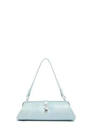 Gabriela Hearst Paola Clutch In Snakeskin - Light Blue