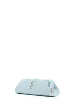 Gabriela Hearst Paola Clutch In Snakeskin - Light Blue