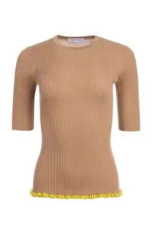 Gabriela Hearst Mireya Knit Top In Silk Casmere - Camel