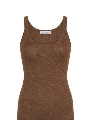 Gabriela Hearst Cinxia Knit Tank Top In Cahmere Silk With Hemp - Chestnut