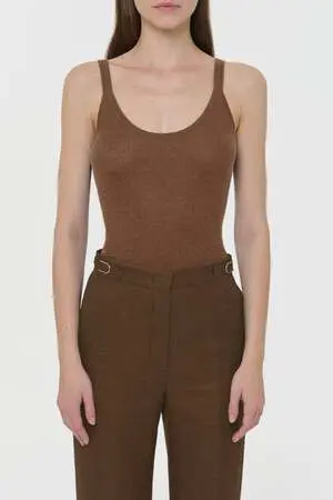 Gabriela Hearst Cinxia Knit Tank Top In Cashmere Silk Blend - Chestnut