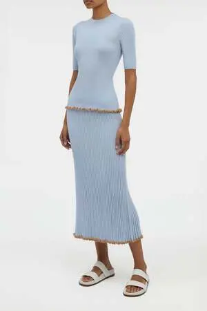 Gabriela Hearst Mireya Knit Top In Cashmere Silk - Halogen Blue