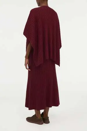 Gabriela Hearst Baron Knit Cropped Poncho In Merino Wool Cashmere - Bordeaux