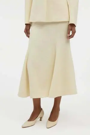 Gabriela Hearst Patterson Virgin Wool Silk Slub Skirt - Ivory
