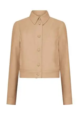 Gabriela Hearst Thereza Jacket In Camel & Citrine Virgin Wool Crepe - Camel/citrine