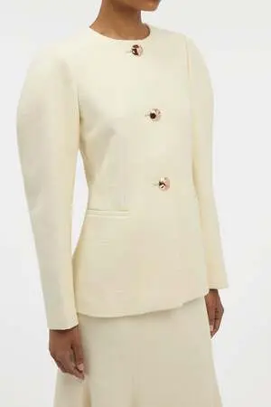 Gabriela Hearst Daelan Jacket In Virgin Wool Silk Slub