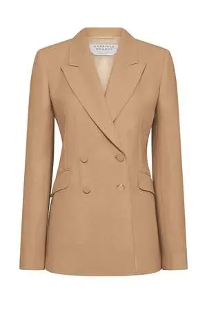 Gabriela Hearst Stephanie Blazer In Virgin Wool Crepe - Camel