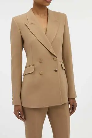 Gabriela Hearst Stephanie Virgin Wool Crepe Blazer - Camel