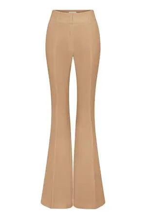 Gabriela Hearst Rhein Flare Pant In Virgin Wool Crepe - Camel