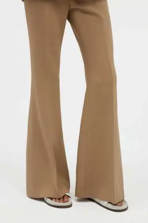 Gabriela Hearst Rhein Flare Pant In Virgin Wool Crepe - Camel