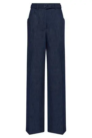 Gabriela Hearst Norman Wide-leg Pant In Recycled Cotton - Denim
