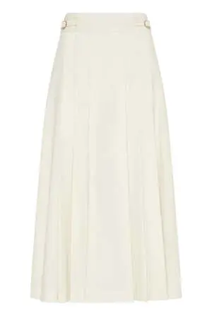 GABRIELA HEARST Gabriela Hearst Pleated Midi Skirt In Sea Island Cotton Corduroy