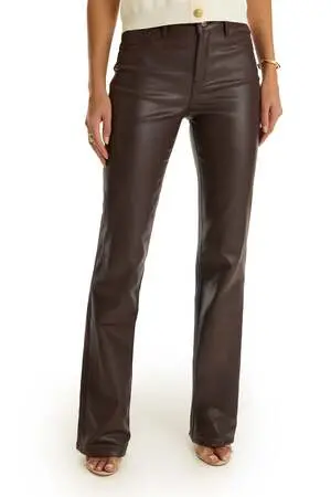 THE NOLI SHOP Aria Coated Flare Jean - Espresso