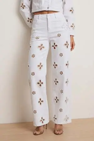THE NOLI SHOP Kaia Pearl High Rise Jean - White