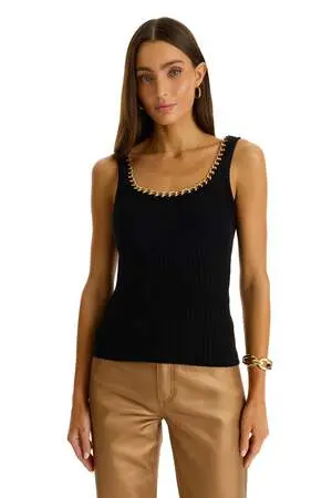 THE NOLI SHOP Millie Knit Tank With Gold Chain Detail