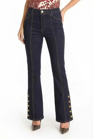 THE NOLI SHOP Veronica Button Jean - Indigo