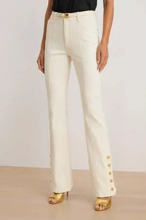 THE NOLI SHOP Veronica Button Jean - Ivory
