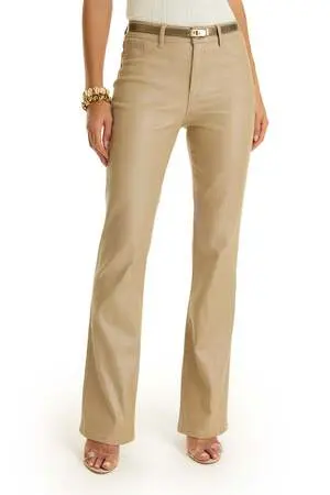 THE NOLI SHOP The Noli Shop Aria Coated Flare Jean Champagne