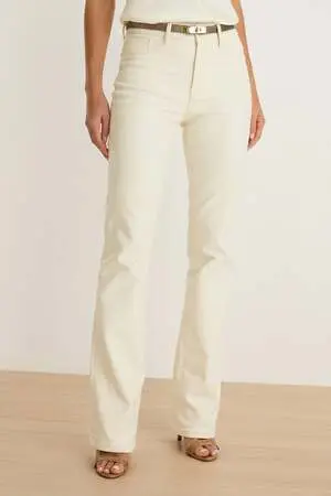 THE NOLI SHOP Aria Coated Flare Jean - Vanilla
