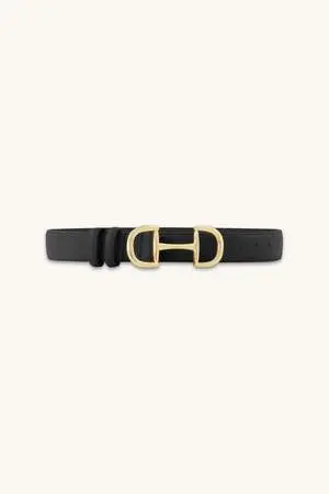 THE NOLI SHOP Bettie Belt With Horsebit Buckle - Black