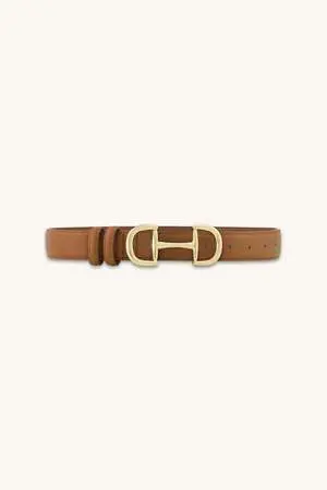 THE NOLI SHOP Bettie Belt With Horsebit Buckle Mocha