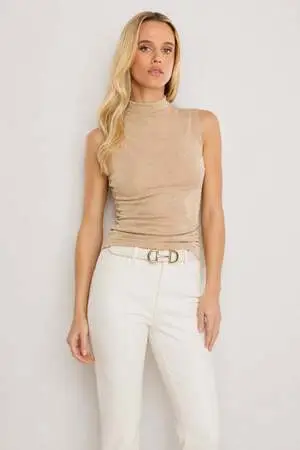 THE NOLI SHOP Mia Shimmer Tank - Champagne