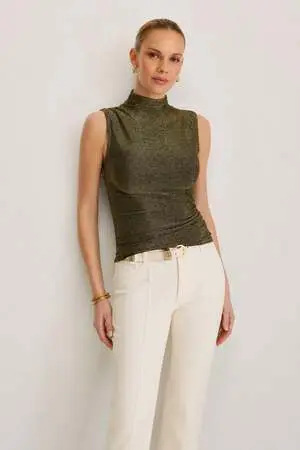 THE NOLI SHOP Mia Shimmer Tank - Gold