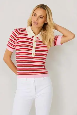 THE NOLI SHOP Leya Polo Shirt - Summer Multi