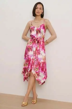 THE NOLI SHOP Madison Silk Dress - Bright Orchid