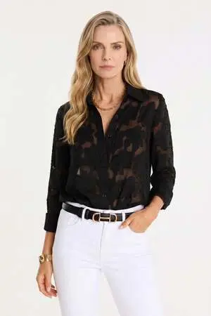 THE NOLI SHOP Stelle Button Up Blouse - Black
