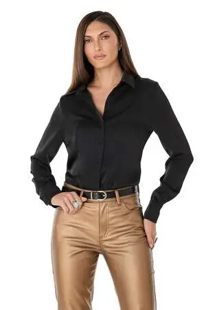 THE NOLI SHOP Paulina Silk Blouse - Black