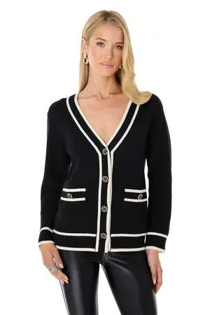 THE NOLI SHOP Devin Rose Contrast Cardigan