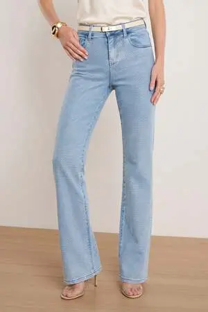 THE NOLI SHOP Brynn Crystal Wide Leg Jeans