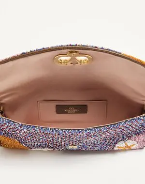 Valentino Garavani Devain Small Embroidered Shoulder Bag