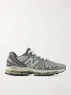 NEW BALANCE Abzorb 1890 Suede-trimmed Mesh Sneakers - Gray