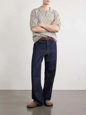 CORRIDOR Open-knit Pima Cotton Polo Shirt
