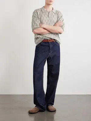 CORRIDOR Open-knit Pima Cotton Polo Shirt