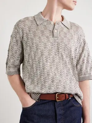 CORRIDOR Open-knit Pima Cotton Polo Shirt