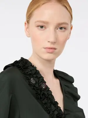 Max Mara Cotton Poplin Short Dress With Ruffles
