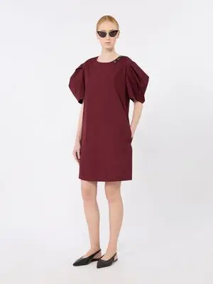 Max Mara Cotton Poplin Short Dress With Embellished Neckline