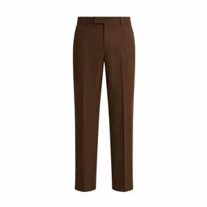 LUROQ LONDON Linear Pinstripe Tailored Trousers - Brown