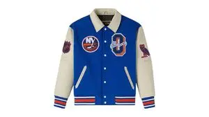 OVO X Nhl New York Islanders Varsity Jacket - Blue