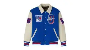 OVO X Nhl New York Rangers Varsity Jacket - Blue