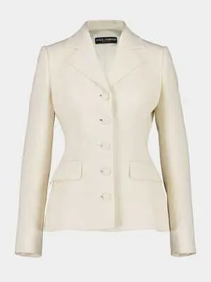 Dolce & Gabbana Double Crêpe Tailored Blazer - White