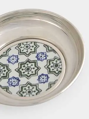 LEITÃO &AMP; IRMÃO Leitão & Irmão Sterling Round Tray With Uptown Tile