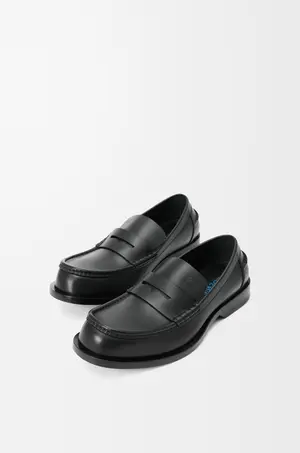 Loewe Bobine Loafer In Shiny Calfskin - Black