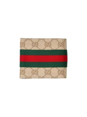 Gucci Bi-fold Wallet "web - Beige